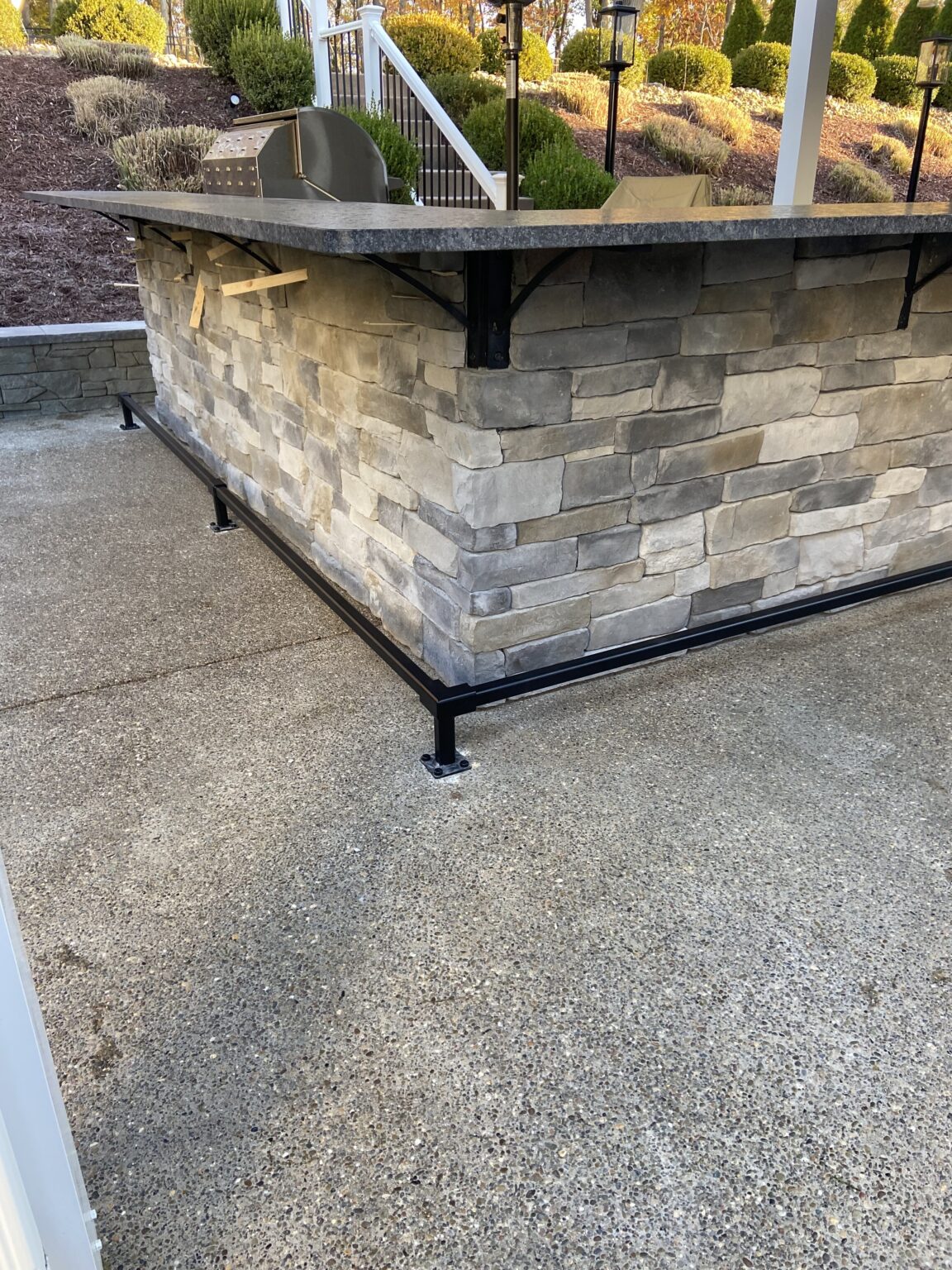 Custom Hand forged Counter Top Brackets, and a custom foot rail ...